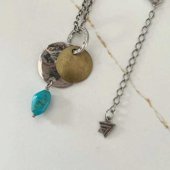 Silpada | Jewelry | Silpada Sterling Silver Brass Disk Turquoise ...